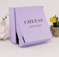 China Custom Lavender Jewelry Presentation Box with Velvet Lining and Magnetic Closure - White Cardboard/Kraft Paper Material for sale
