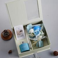 China Custom Luxury Scented Gift Box with Flip Top Window Design - Premium Cardboard Rose Bouquet Packaging Set for sale