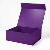China Royal Purple Custom Gift Box with One-Piece Flip Top Design - Premium Hard Cardboard Packaging with Custom Logo Printing for sale