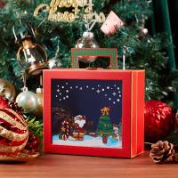 China Custom Festive Window Christmas Gift Box with Transparent Display - Red/Green Options & Magnet Closure for Holiday Packaging for sale