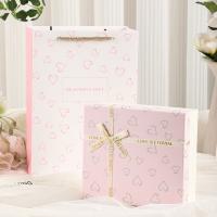 China Custom Pink Heart Pattern Gift Box Set Box in Box Design for Cosmetics Perfume Luxury Packaging for sale