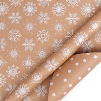 China Vintage Kraft Christmas Wrap Double Sided Printed Gift Paper Roll - Eco Friendly Recycled Material with Custom Size Options for sale
