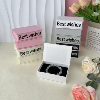 China Crystal Bracelet Packaging Box 13x8.5x4cm Magnetic Flip Top Jewelry Gift Box with Custom Logo for sale