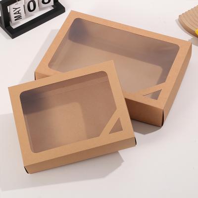 China Custom Kraft Paper Gift Box with Transparent Window for Towels - Recycled Material, CMYK Printing, Custom Sizes for sale