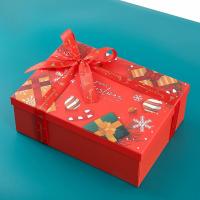 China Custom Kraft Paper Christmas Gift Box Set with Full Color Print Heaven and Earth Lid for Scarf Packaging for sale