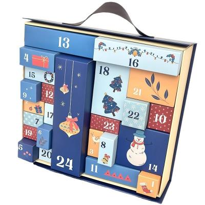 China Custom Christmas Advent Calendar Blind Box 24 Day Countdown Gift Set with Handles for sale