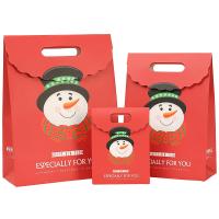 China Kraft Paper Christmas Gift Bag with PVC Window 24x10x32cm Customizable for sale