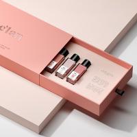 China Customizable Pink Drawer Style Gift Box for Cosmetics Packaging 3 Bottle Capacity for sale
