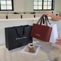China Custom Logo Luxury Paper Shopping Bag 30x20x10cm Heavyweight Premium Carrier for Fashion Boutique Retail for sale