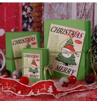 China Eco Friendly Vintage Green Christmas Gift Box Set 3 Sizes Recycled Kraft Cardboard with Jute Twine Custom Logo for sale