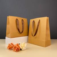 China Custom Kraft Paper Gift Bags with Handle 15x6x21cm Eco-Friendly Tote Bags for Branding for sale