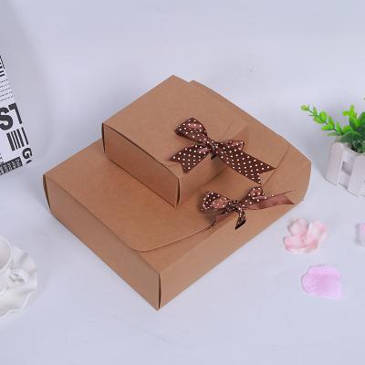 China Custom Gold Foil Logo Kraft Paper Gift Box Rectangular Packaging for Wallets Scarves Premium Gifts for sale