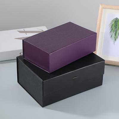 China Custom Large Black Rigid One-Piece Foldable Flip-Top Gift Box for Big-Size Gifts 40x30x20 cm for sale