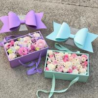 China Custom Transparent Gift Box with Ribbon Handle Modular Assembly for Floral Cake Packaging for sale