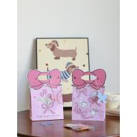 China Custom Pink Cat Self Standing Paper Bags for Baked Goods Candy Cookies Gifts for sale