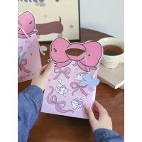 China Custom Pink Cat Self Standing Paper Bags for Baked Goods Candy Cookies Gifts for sale