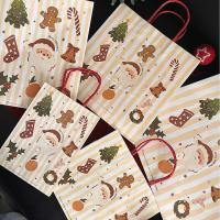 China Custom Kraft Paper Christmas Gift Bags 15x8x21cm Cartoon Design for Holiday Gifts and Baked Goods for sale