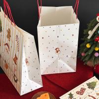 China Custom Kraft Paper Christmas Gift Bags 15x8x21cm Cartoon Design for Holiday Gifts and Baked Goods for sale