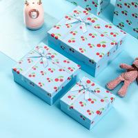 China Rectangular Kraft Gift Box with Bow 20x18x8cm Customizable Top and Bottom Lid Packaging for sale