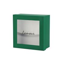 China Custom Square Gift Box with Lid Window 20x20x11cm Kraft Paper Cosmetic Packaging for sale