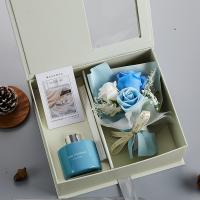 China Customized Kraft Paper Windowed Partitioned Gift Box 20x19x8cm for Candles Perfumes for sale