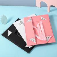 China Luxury Cardboard Gift Box Shopping Bag Set with Silver Rope Handles Custom Size for sale