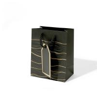 China Custom Embossed Paper Gift Bags with Rope Handles Pastel Gold Wave Design for Weddings Birthdays Shopping for sale
