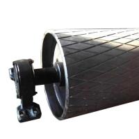 China Diamond Rubber Motorized Conveyor Pulley For Harbor Screening Mining for sale