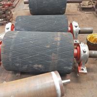 China Diamond Grooved Rubber Lagging Pulley 65 Shore A Ceramic Customizable for Conveyor Belt Systems for sale