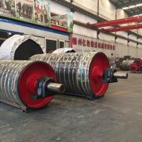China Diamond Grooved Rubber Lagging Pulley 65 Shore A Ceramic Customizable for Conveyor Belt Systems for sale