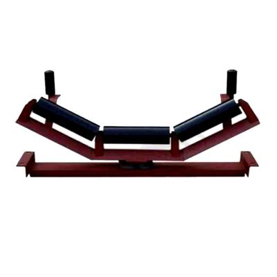 China Self Aligning Conveyor Idlers 108mm Diameter Steel Trough Training Idler for Belt Conveyor for sale