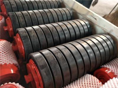 China Rubber Lined Conveyor Impact Roller 89mm to 219mm DIN S235JR for Coal Mining for sale