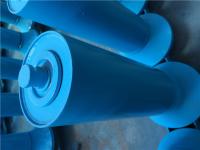 China Carrier TD75 133mm Dia Self Aligning Conveyor Roller Powder Coated for sale