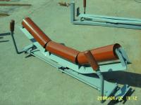 China Anti Alkaline Rubber Coated Conveyor Drive Rollers 108mm Diameter Troughing Idler for sale