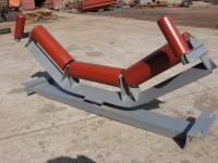 China Q235 Steel 3 Roll Garland Conveyor Belt Idler 108mm Diameter for Coal Mine for sale