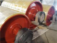 China Rubber Coated 6308 LYC Bend Pulley Carbon Steel Double Sealed Bearing 500mm Belt Width for sale