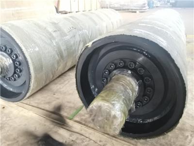 China Hot Vulcanised Conveyor Drum Pulley with Ceramic Rubber Lagging 162 Custom Belt Widths 600-2100mm for sale