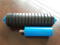 China Stone Mining Steel Rubber Disc Idler Impact Roller Conveyor for sale
