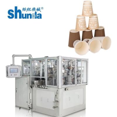China 220V/380V Paper Tea Cup Manufacturing Machine Ultrasonic And Hot Air Heating Sealing 0.5Mpa Air Compressor for sale