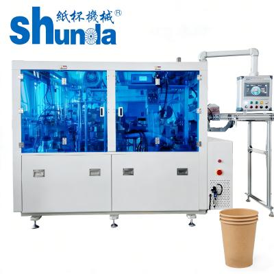 China 160 pcs/Min Hot Air and Ultrasonic Sealing High Speed Servo Paper Cup Machine For Cold Drink for sale