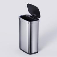 China Big Volume Steel Automatic Sensor Trash Bin Open Top Touchless Trash Can for sale