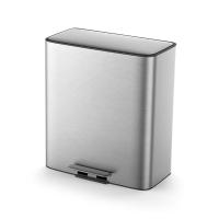 China 28Lx2 dual compartment trash can Soft Close Recycle Trash Bin Foot Step Trash Can For Living Room Office for sale