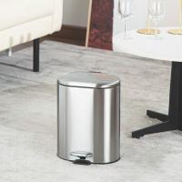 China rounded rectangle trash can Stainless Steel Rolling Cover Step Pedal Trash Bin for kitche bathroom Office 6L 12L 30L 50L for sale