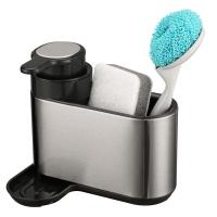 China Metal Type Stainless steel kitchen organizer sink organiser drainer rack sponge holder for sale