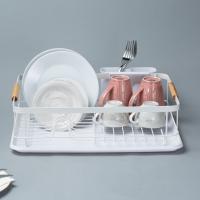 China Metal Kitchen Bowl Drying Dish Rack With Detachable Plastic Drip Tray Customized Logo for sale