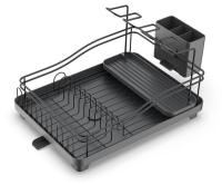 China Steel Adjustable Kitchen Dish Drainer Rack For Drying Dishes Custom Color for sale