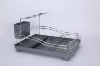 China Steel Adjustable Kitchen Dish Drainer Rack For Drying Dishes Custom Color for sale