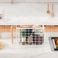 China Support Room Space Selection Modern Decorative Metal Table Organizer with Wood Handle for sale