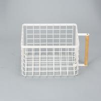 China Support Room Space Selection Modern Decorative Metal Table Organizer with Wood Handle for sale