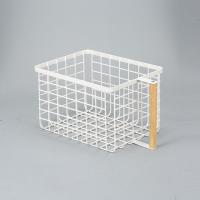 China Support Room Space Selection Modern Decorative Metal Table Organizer with Wood Handle for sale